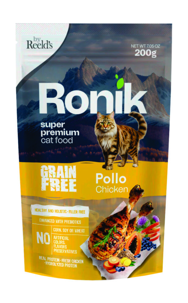 Ronik Grain Free Gato 200 g sabor Pollo - Reeld's Tienda Oficial